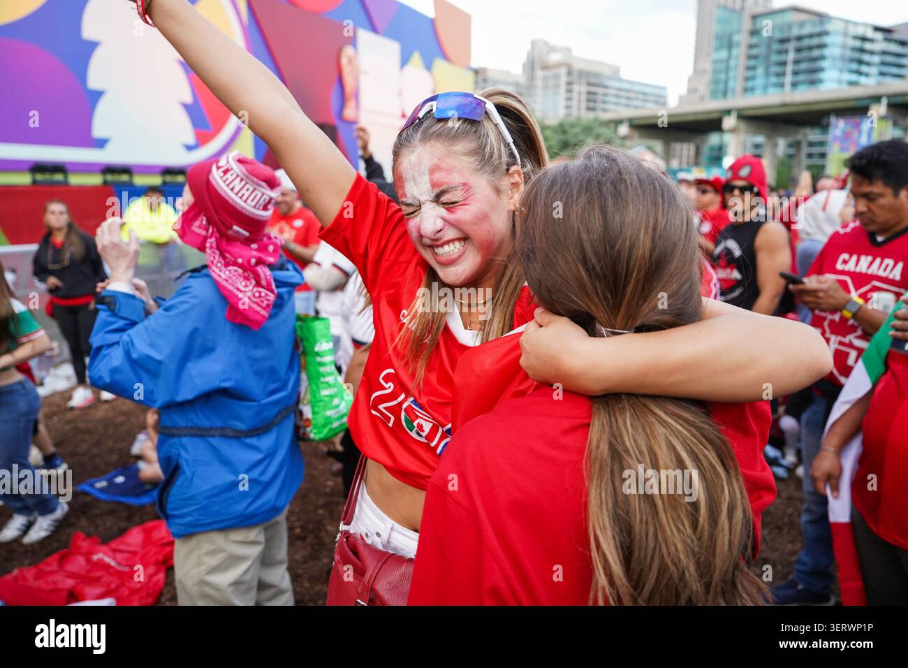Canadian fans attend the 2026 FIFA World Cup Fan Festival to support ...
