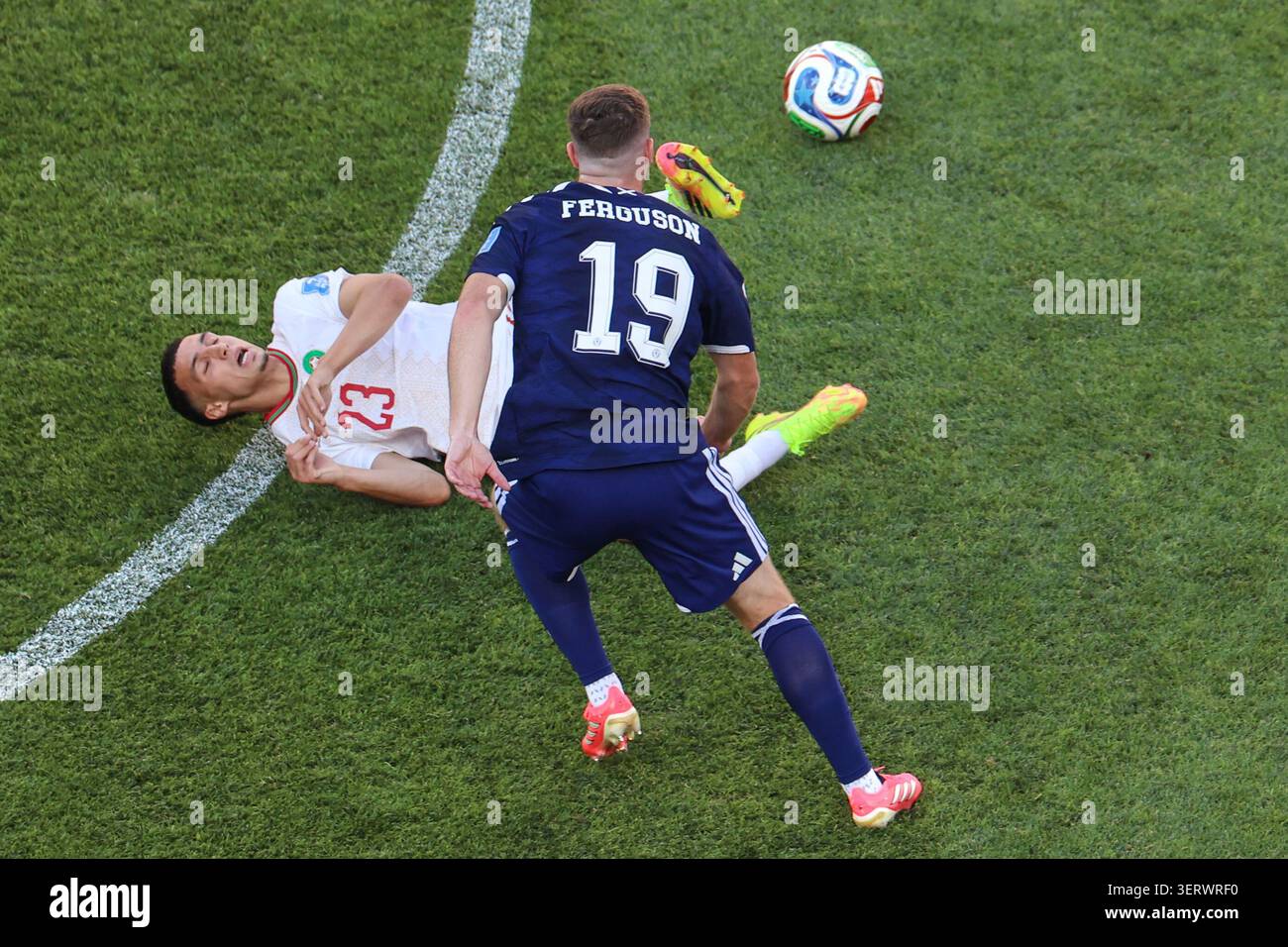 Scotland's Lewis Ferguson (19) and Morocco's Bilal El Khannouss (23 ...