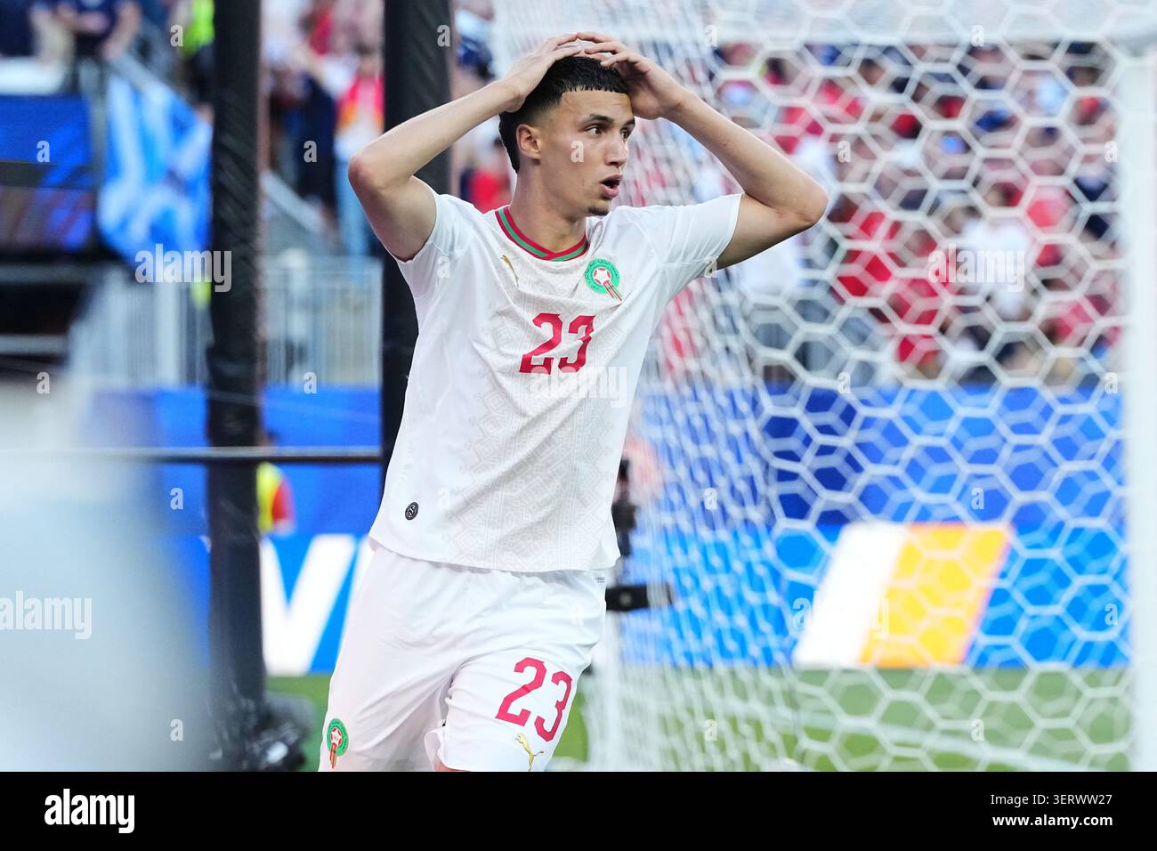 Morocco's Bilal El Khannouss reacts during the World Cup Group C soccer ...