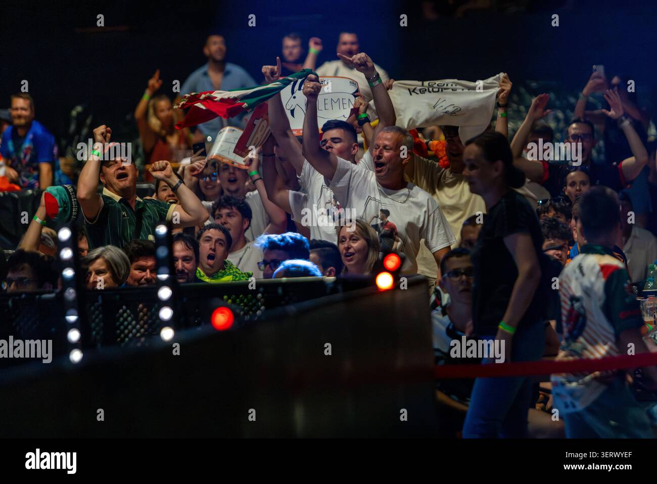 Bratislava, Slovakia, 19. June 2026. Pictured supporters of dart player ...