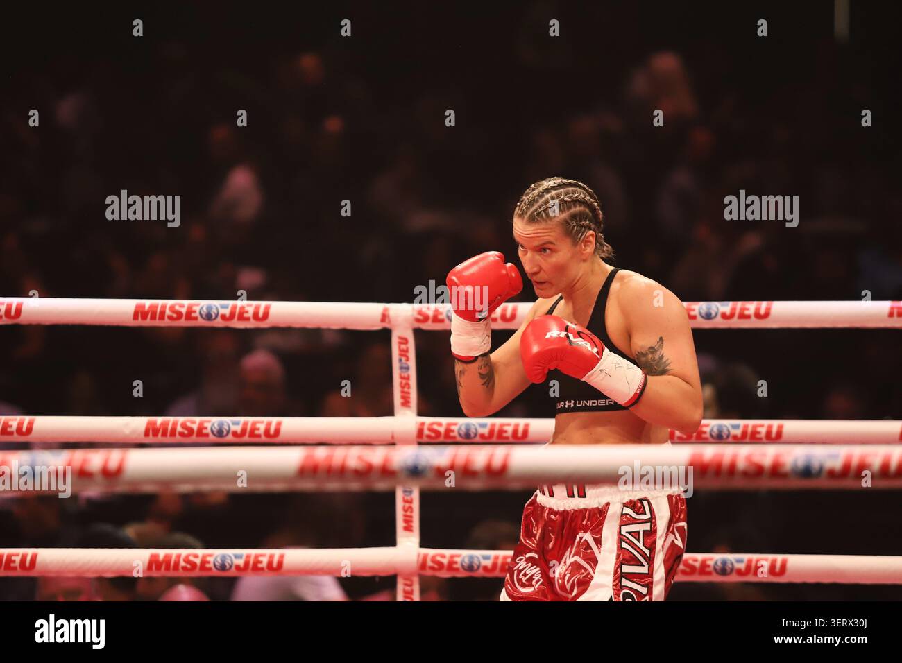 Canadian boxer Marie-Pier Houle in her corner during the eight-round ...
