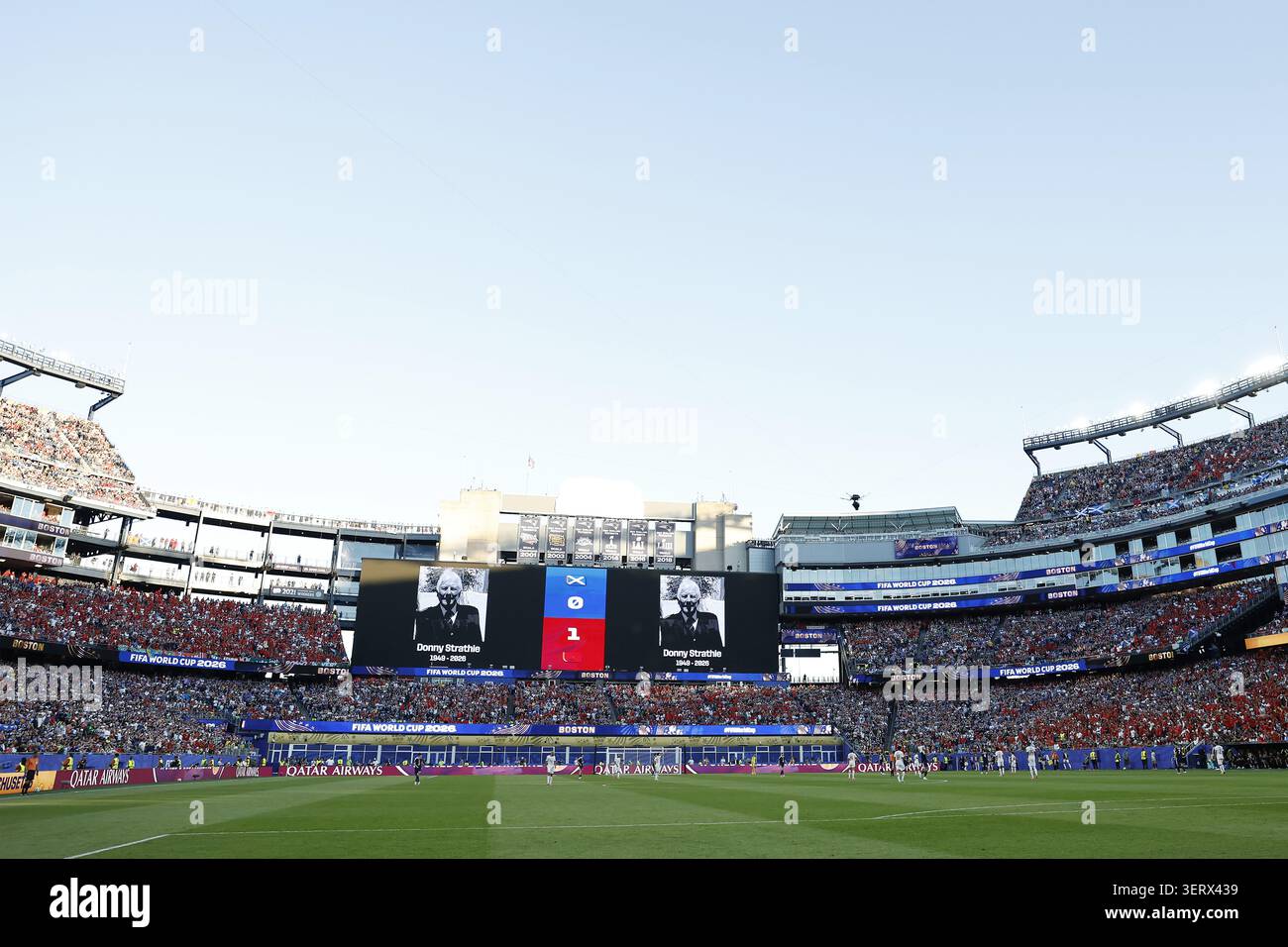 FOXBOROUGH - Tribute to Donny Strathie during the FIFA 2026 Group C ...
