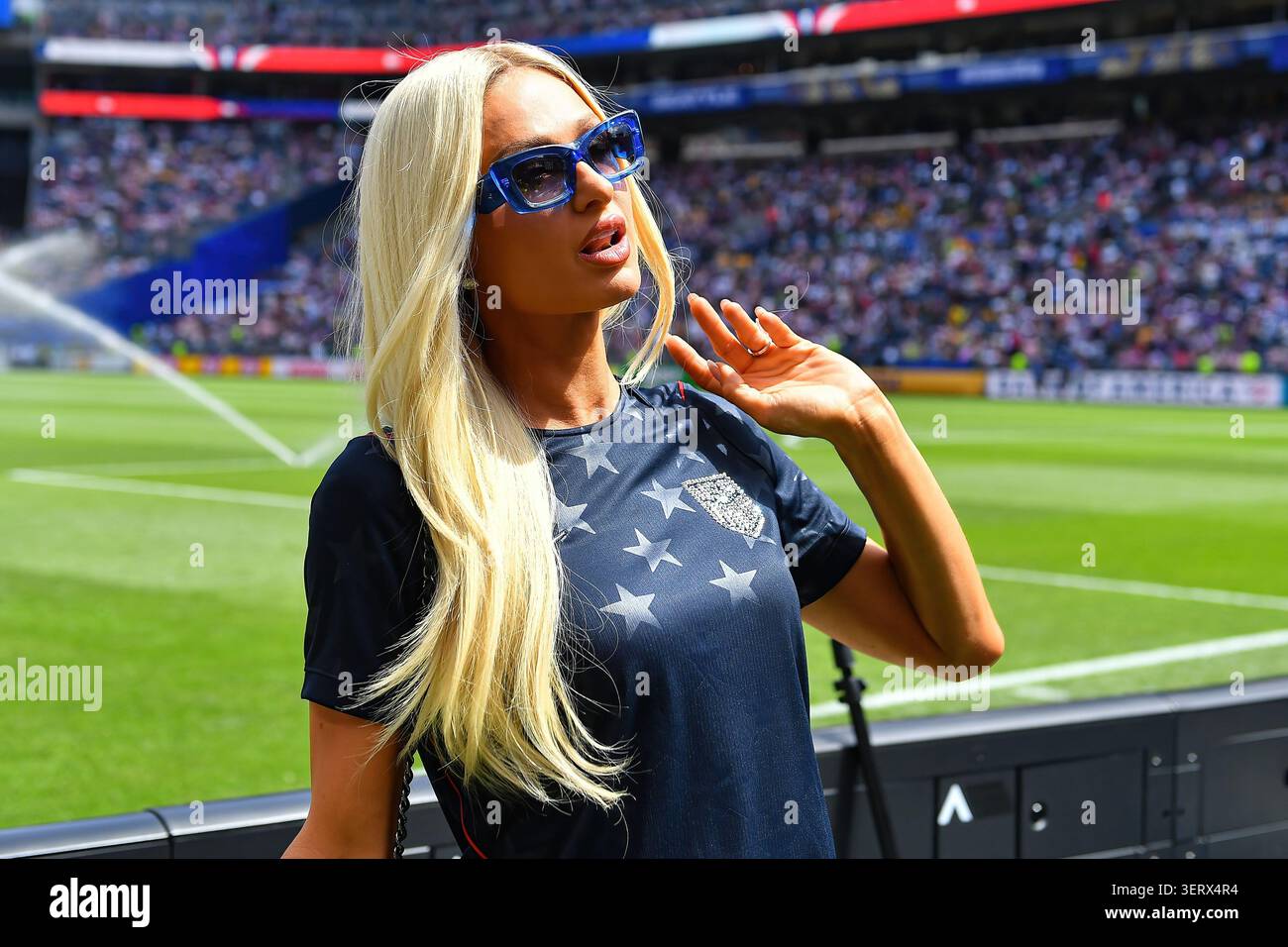 June 19, 2026: Paris Hilton enjoys the sidelines before the FIFA World ...