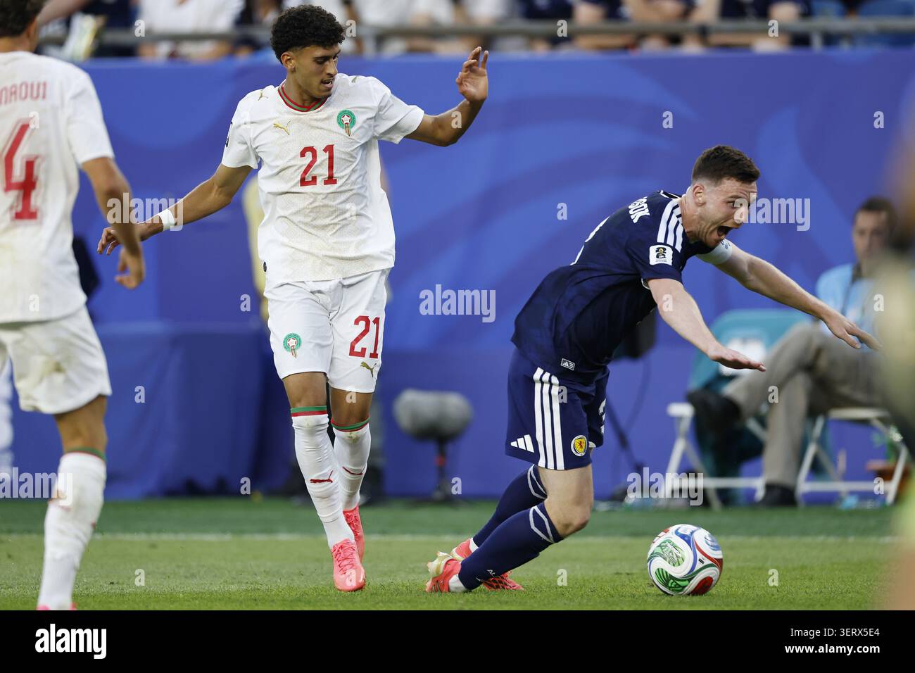 FOXBOROUGH - (LR) Ayoub Amaimouni of Morocco, McLean Kenny of Scotland ...