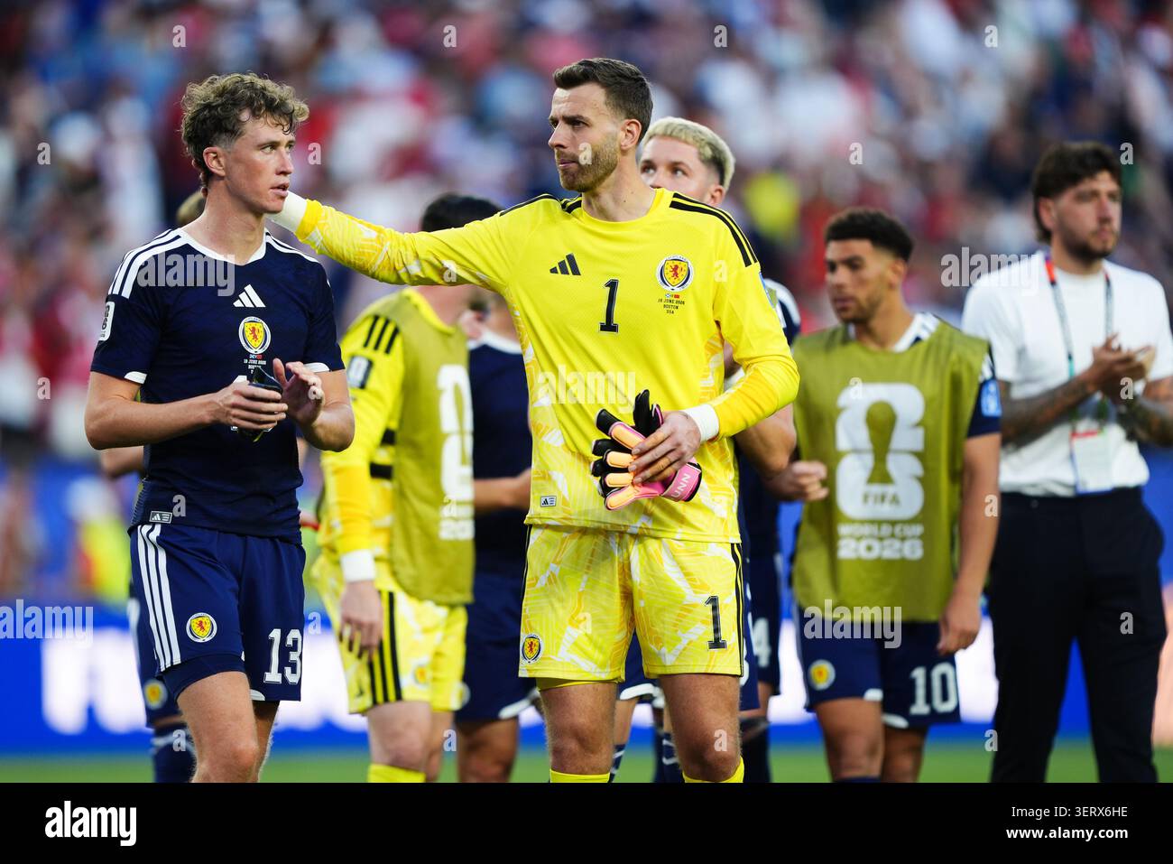 Scotland's Angus Gunn and Jack Hendry following the FIFA World Cup ...