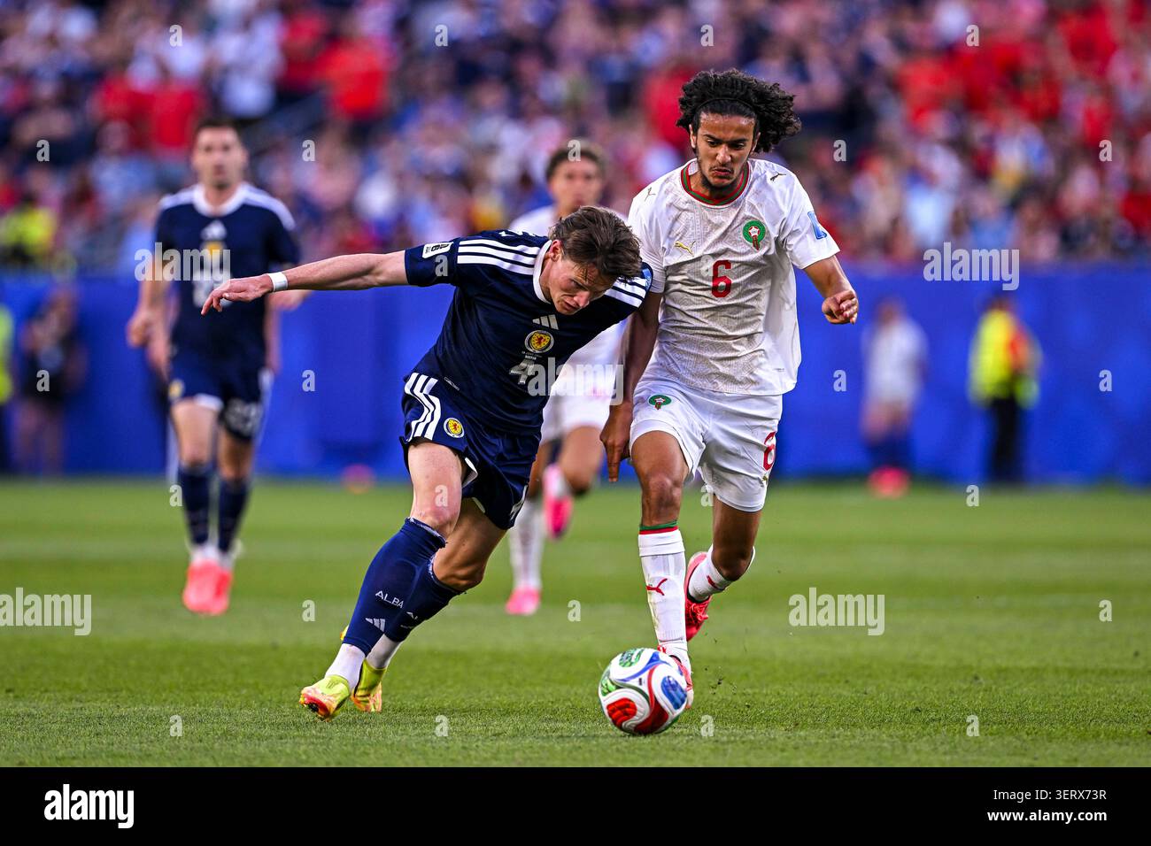 Scotland's Scott McTOMINAY and Morocco's Ayyoub BOUADDI during the FIFA ...