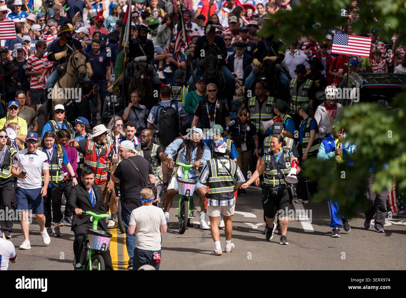 Seattle, USA. 19th Jun 2026. Beastmode Marshawn Lynch, leads thousands ...