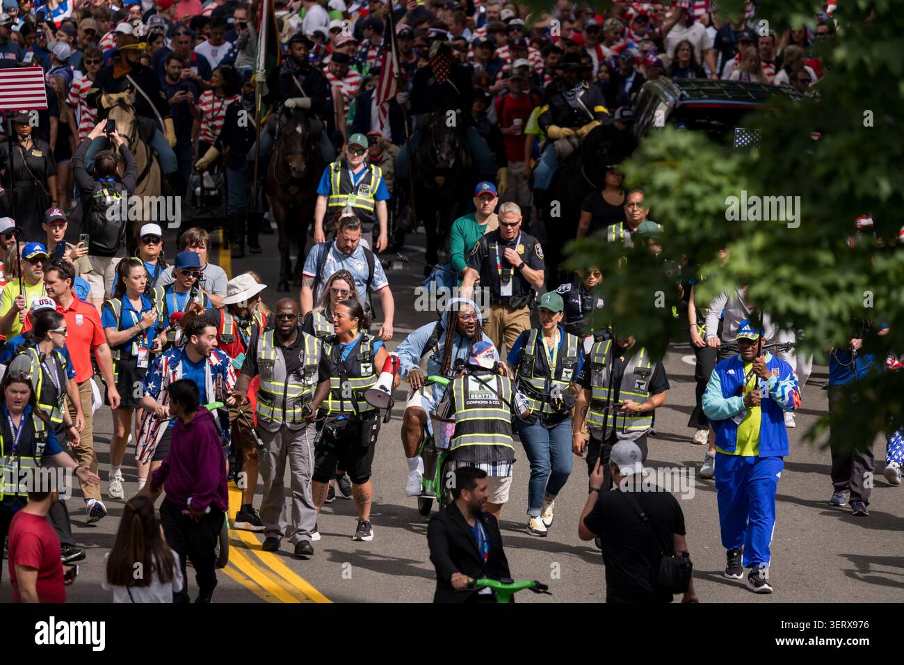 Seattle, USA. 19th Jun 2026. Beastmode Marshawn Lynch, leads thousands ...