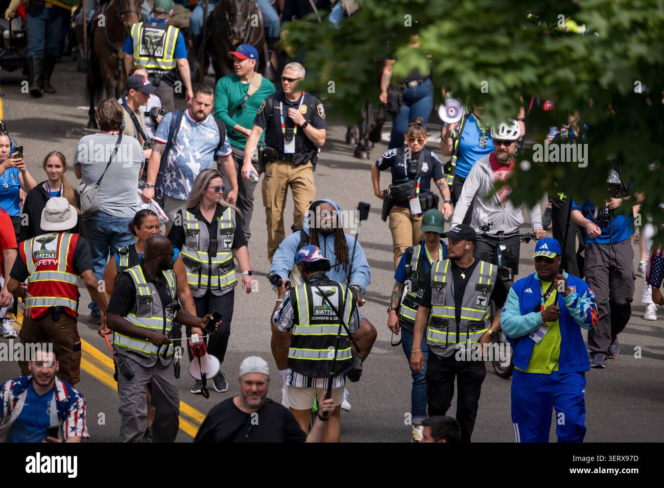 Seattle, USA. 19th Jun 2026. Beastmode Marshawn Lynch, leads thousands ...