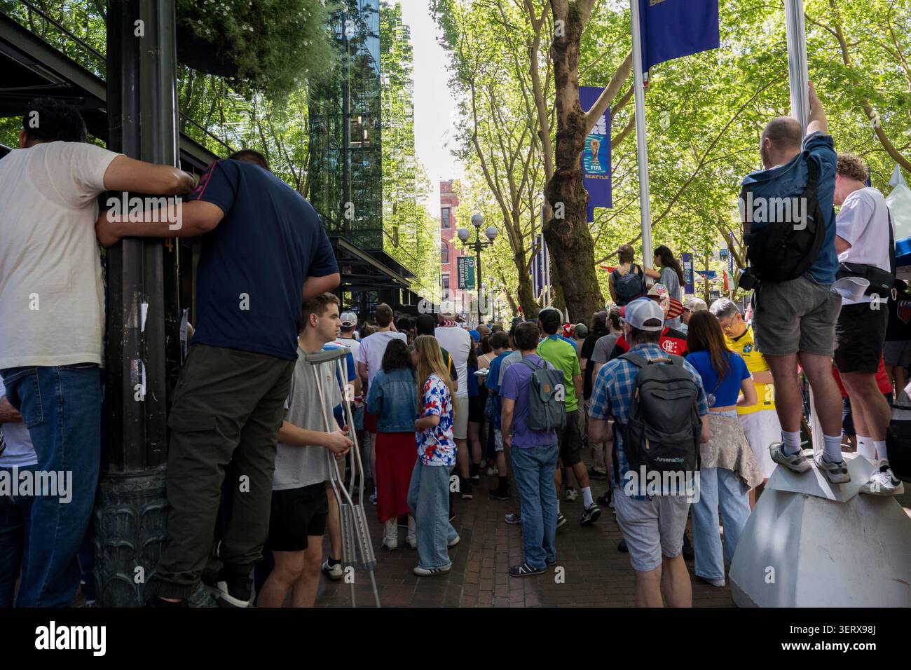 Seattle, USA. 19th Jun 2026. Thousands of U.S. soccer fans flood ...