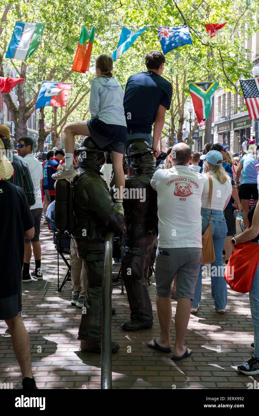 Seattle, USA. 19th Jun 2026. Thousands of U.S. soccer fans flood ...