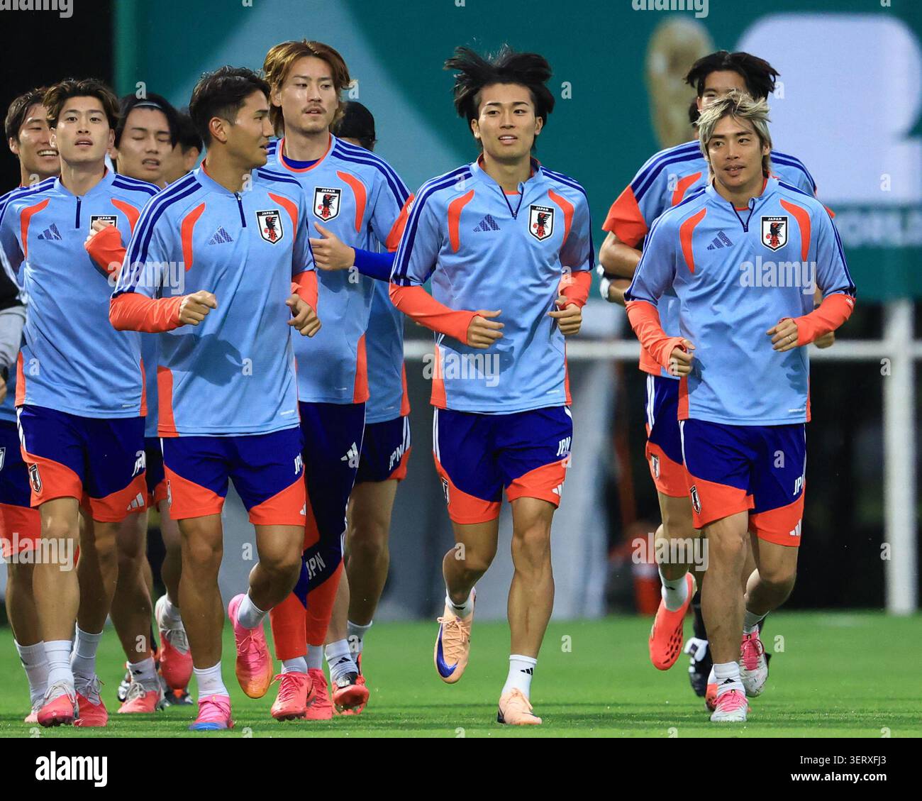 Japan's National Football Team players train in Monterrey on 19 June ...