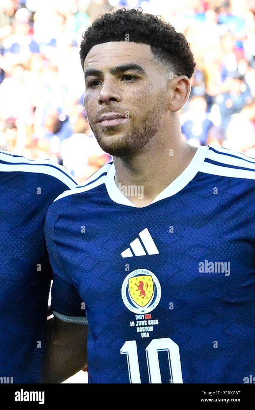 Scotland forward Che Adams #10 poses for in a team photo before the ...