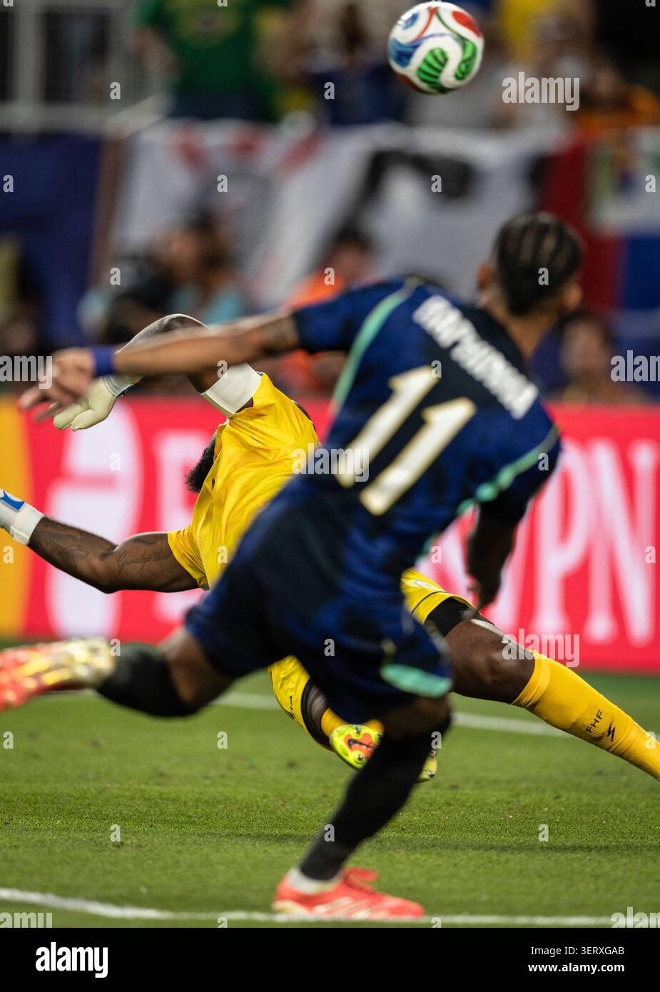 Raphinha of Brazil shoots for goal during a FIFA Men’s World Cup 2026 ...