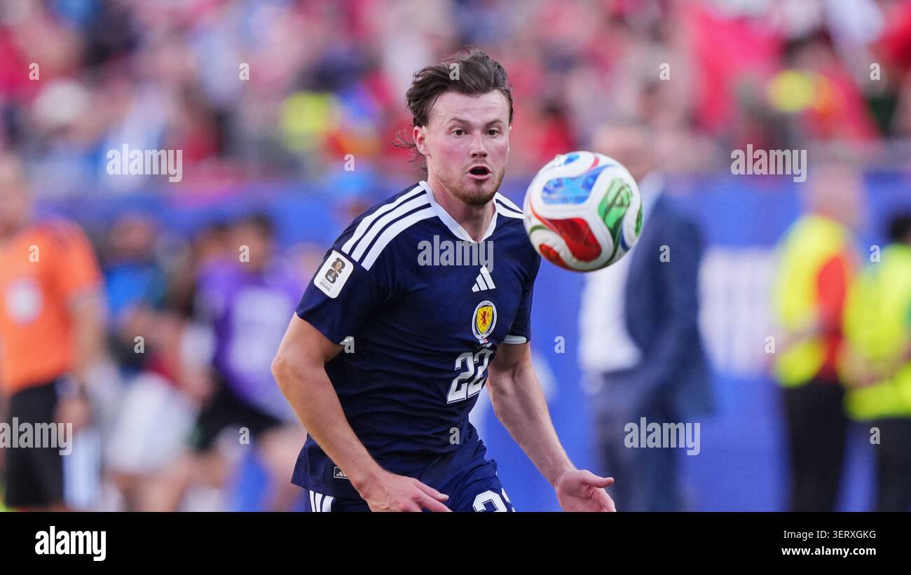 Scotland's Nathan Patterson (22) eyes the ball during the World Cup ...