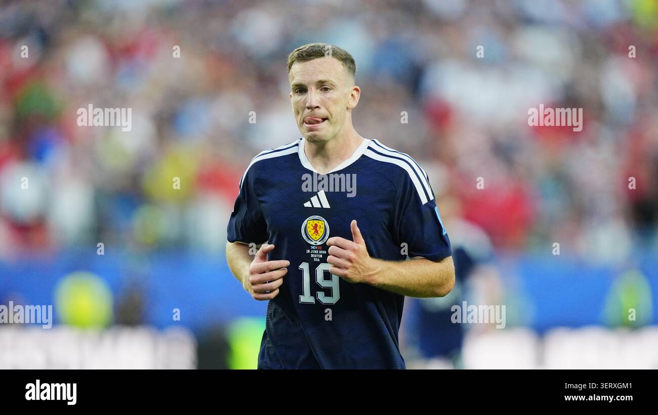 Scotland's Lewis Ferguson (19) runs into position during the World Cup ...