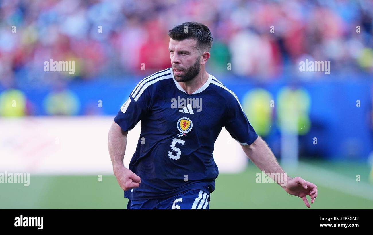 Scotland's Grant Hanley (5) in action during the World Cup Group C ...