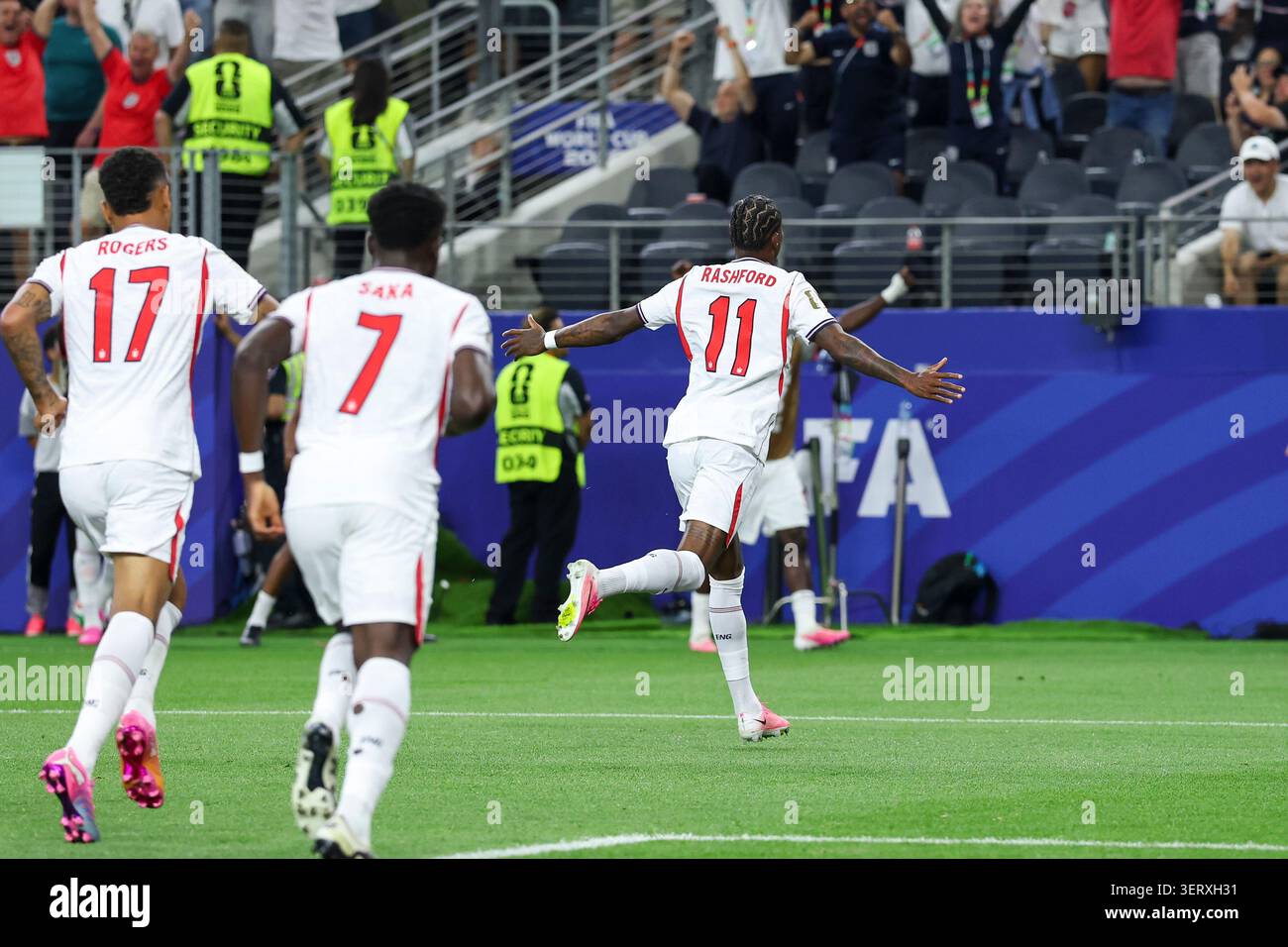 England forward Marcus Rashford (11) scores a GOAL 4-2 and celebrates ...