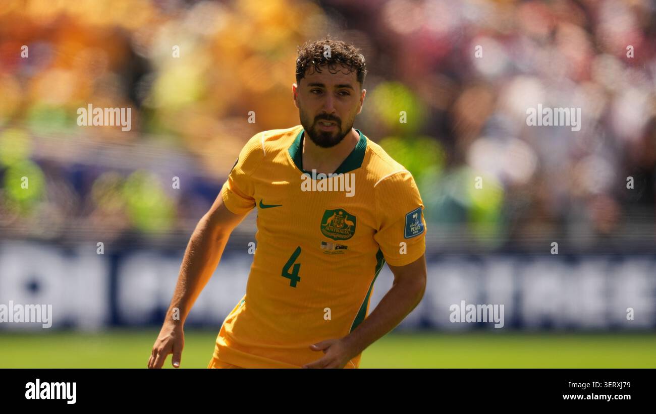 Australia's Jacob Italiano (4) in action during the World Cup Group D ...