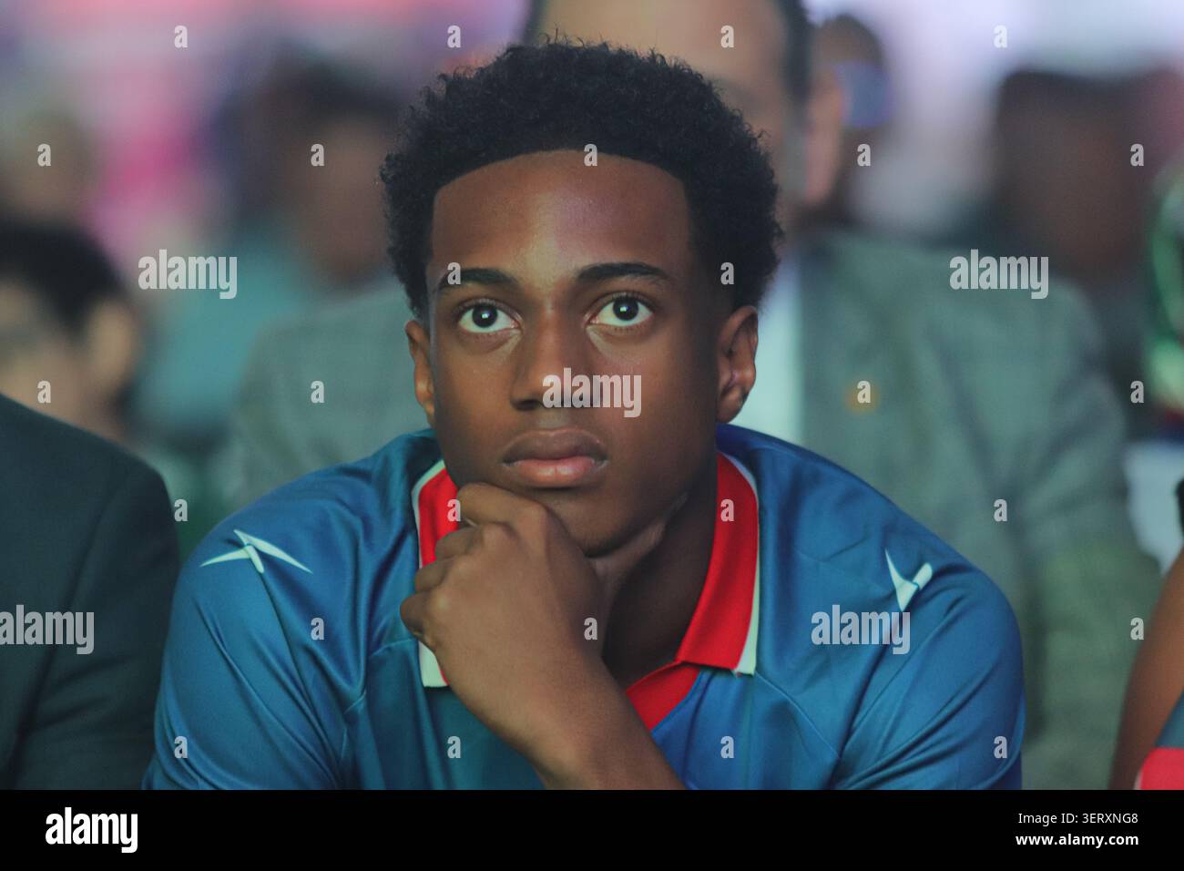 A Haitian man reacts while watching the FIFA World Cup first-round ...