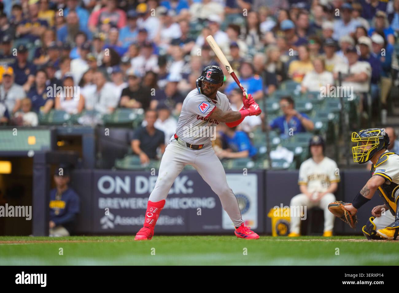 Cleveland Guardians' Kahlil Watson at bat in the fourth inning of a ...