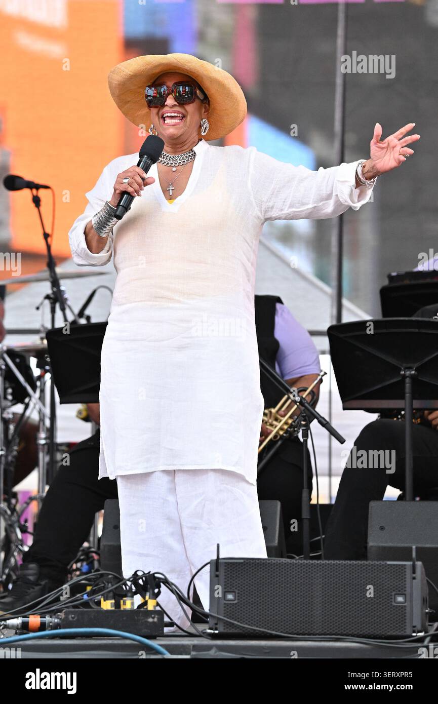 Debbie Allen speaks during 'Broadway Celebrates Juneteenth', in Times ...