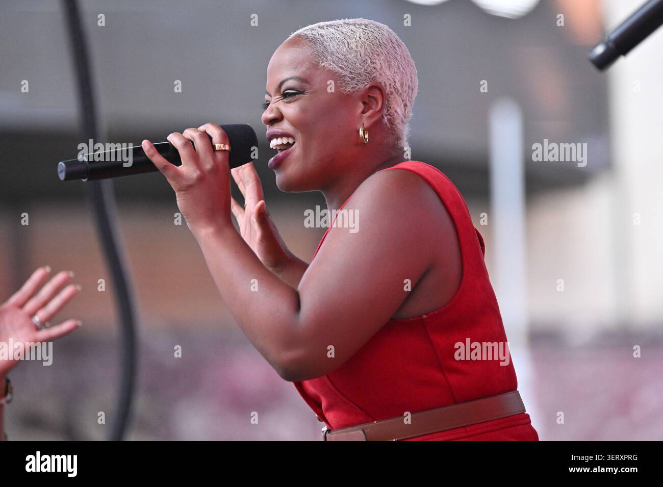 Jenny Mollet performs during 'Broadway Celebrates Juneteenth', in Times ...