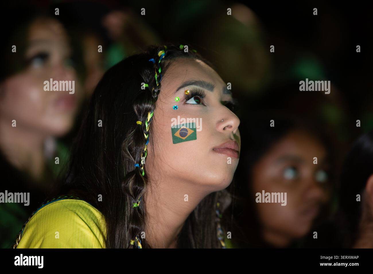 Fans watch Brazil vs. Haiti play in the FIFA World Cup in Boston Common ...