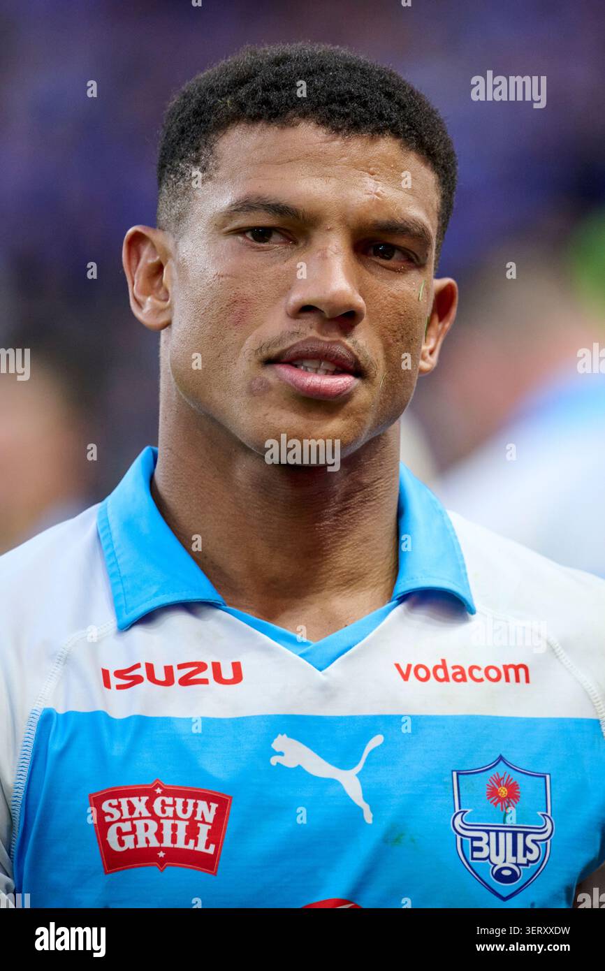 Kurt-Lee Arendse of Bulls during the BKT United Rugby Championship ...