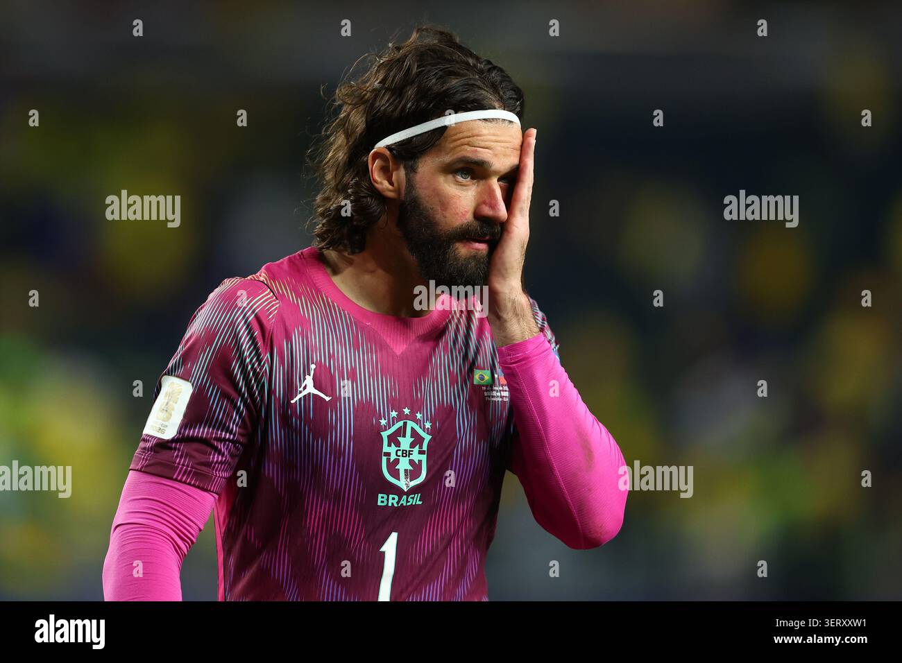 Philadelphia, USA, 19th June 2026. Alisson Becker of Brazil holds his ...