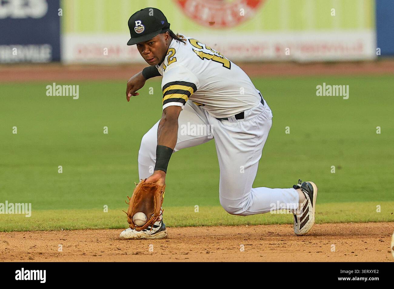 June 19, 2026: heads off an infield ground ball Biloxi Shuckers 2026 ...