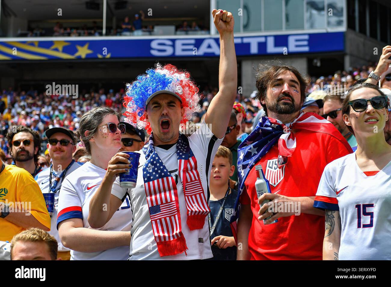 June 19, 2026: A team USA fan gets loud during the FIFA World Cup ...