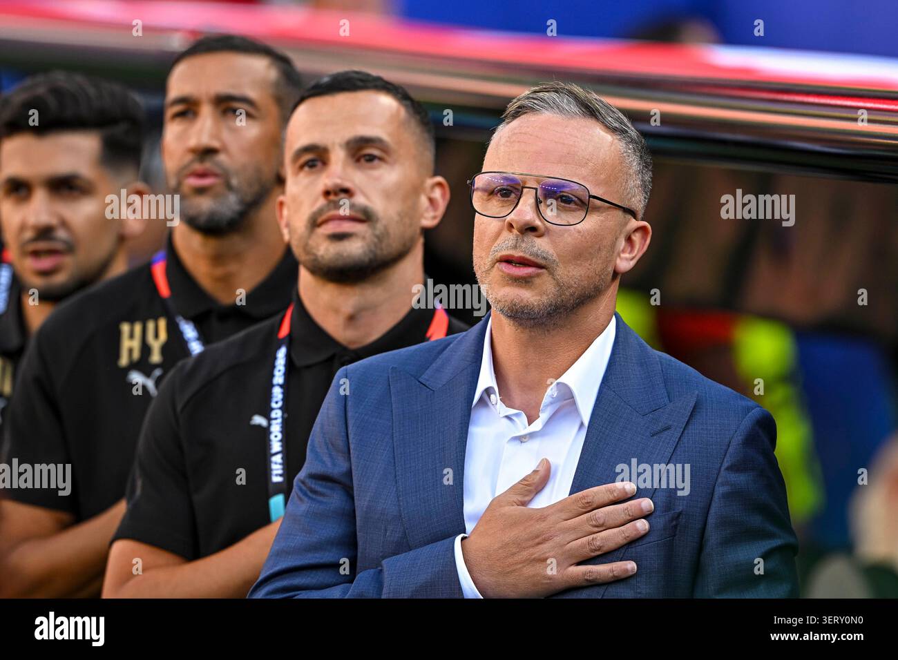Morocco's head coach Mohamed OUAHBI prior to the FIFA World Cup 2026 ...