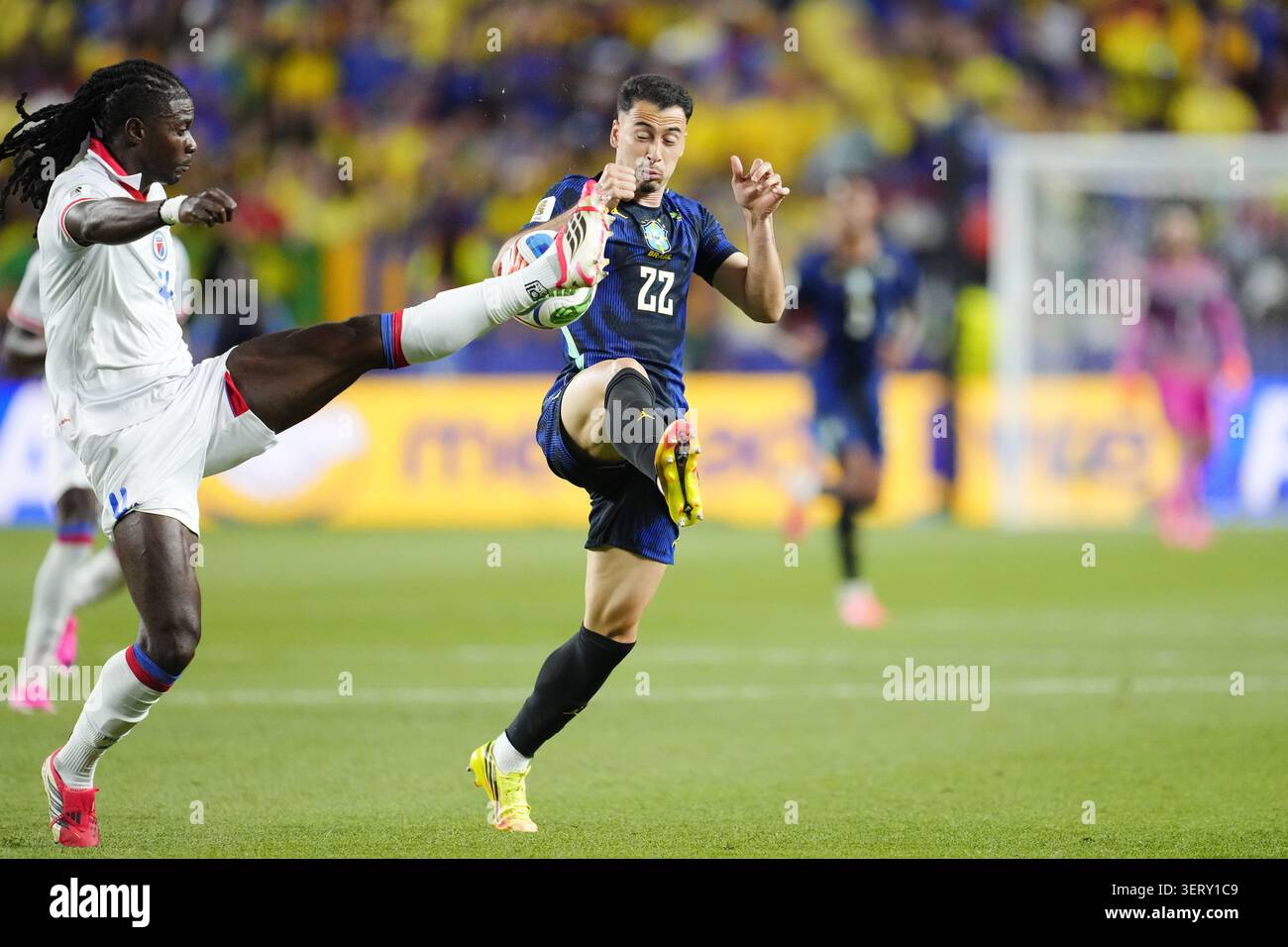 IPA85871850 - Gabriel Martinelli of Brazil and Ricardo Ade of Haiti ...