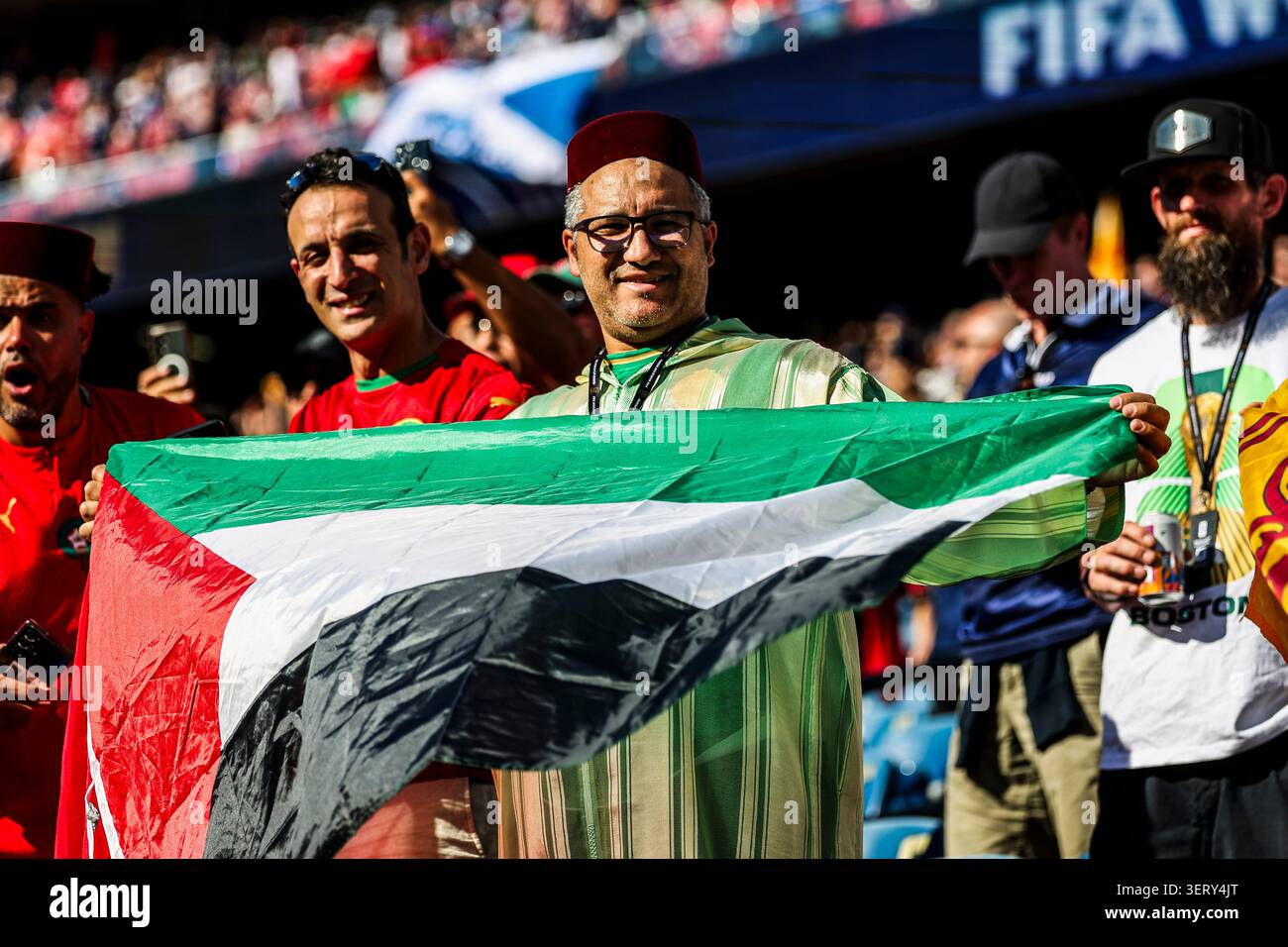 Fans Morocco with a flag Palestine prior the FIFA World Cup 2026, Group ...