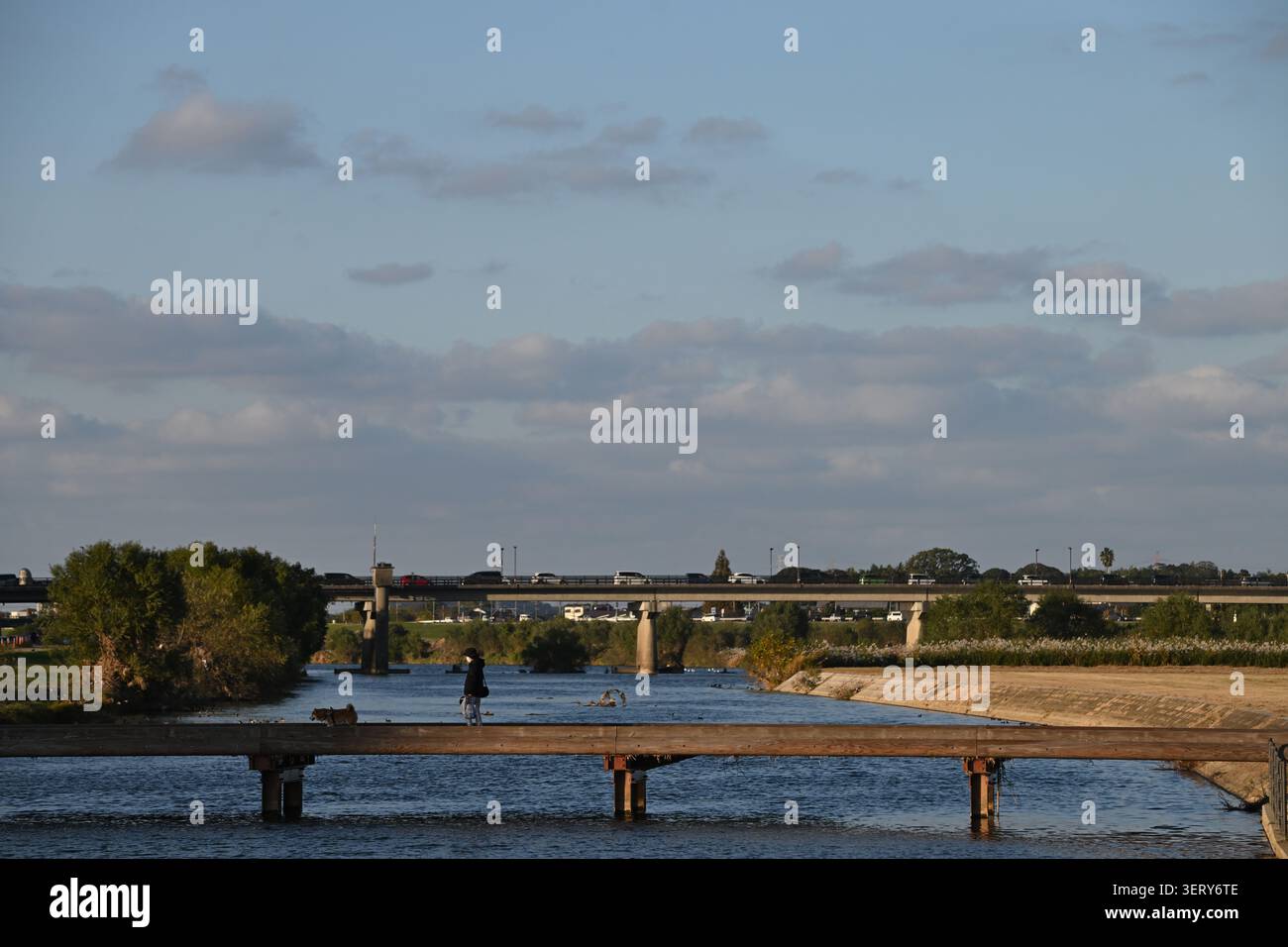 A picture shows Onga-gawa River in Nogata City, Fukuoka Prefecture on ...