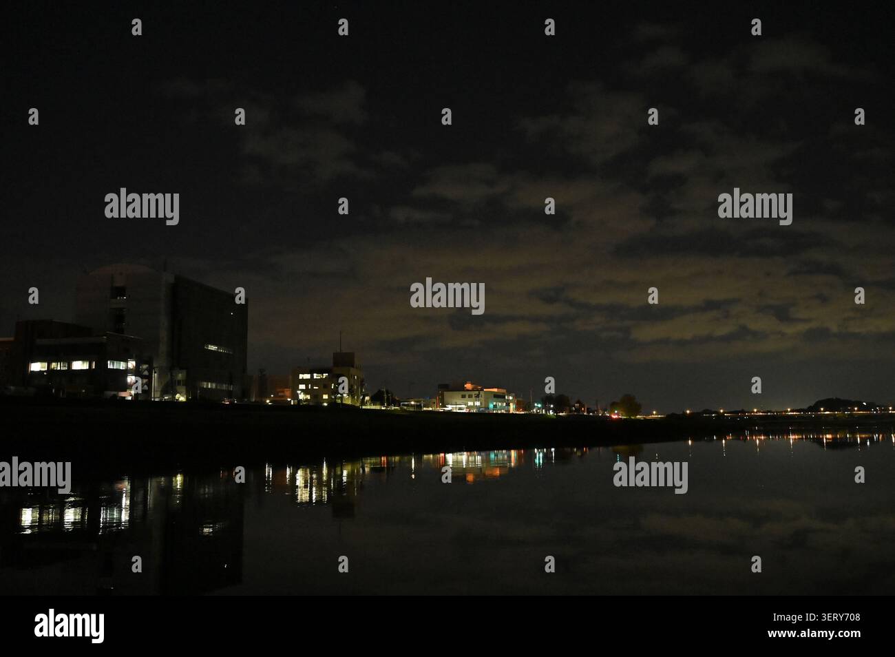 A picture shows Onga-gawa River in Nogata City, Fukuoka Prefecture on ...