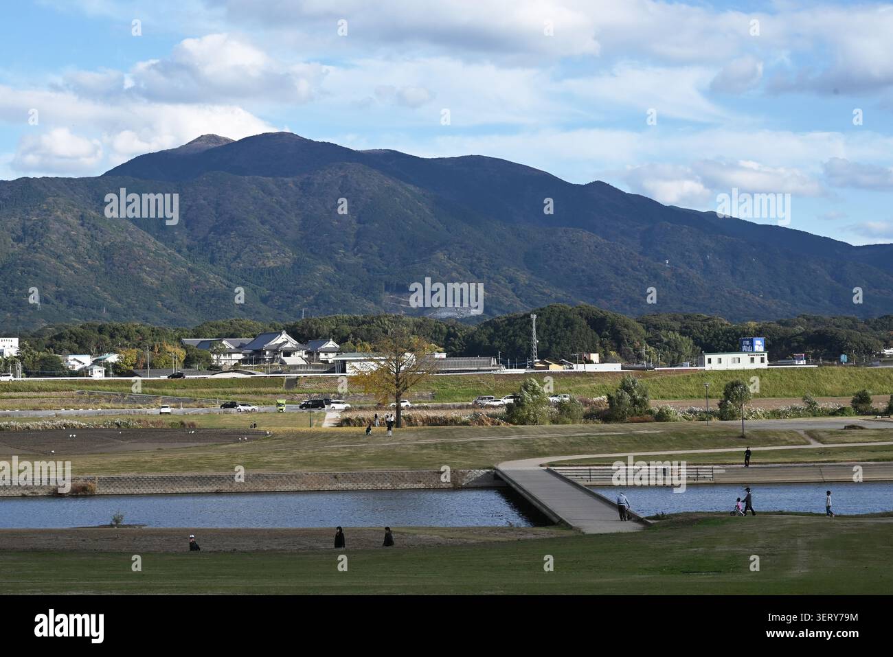 A picture shows Onga-gawa River in Nogata City, Fukuoka Prefecture on ...