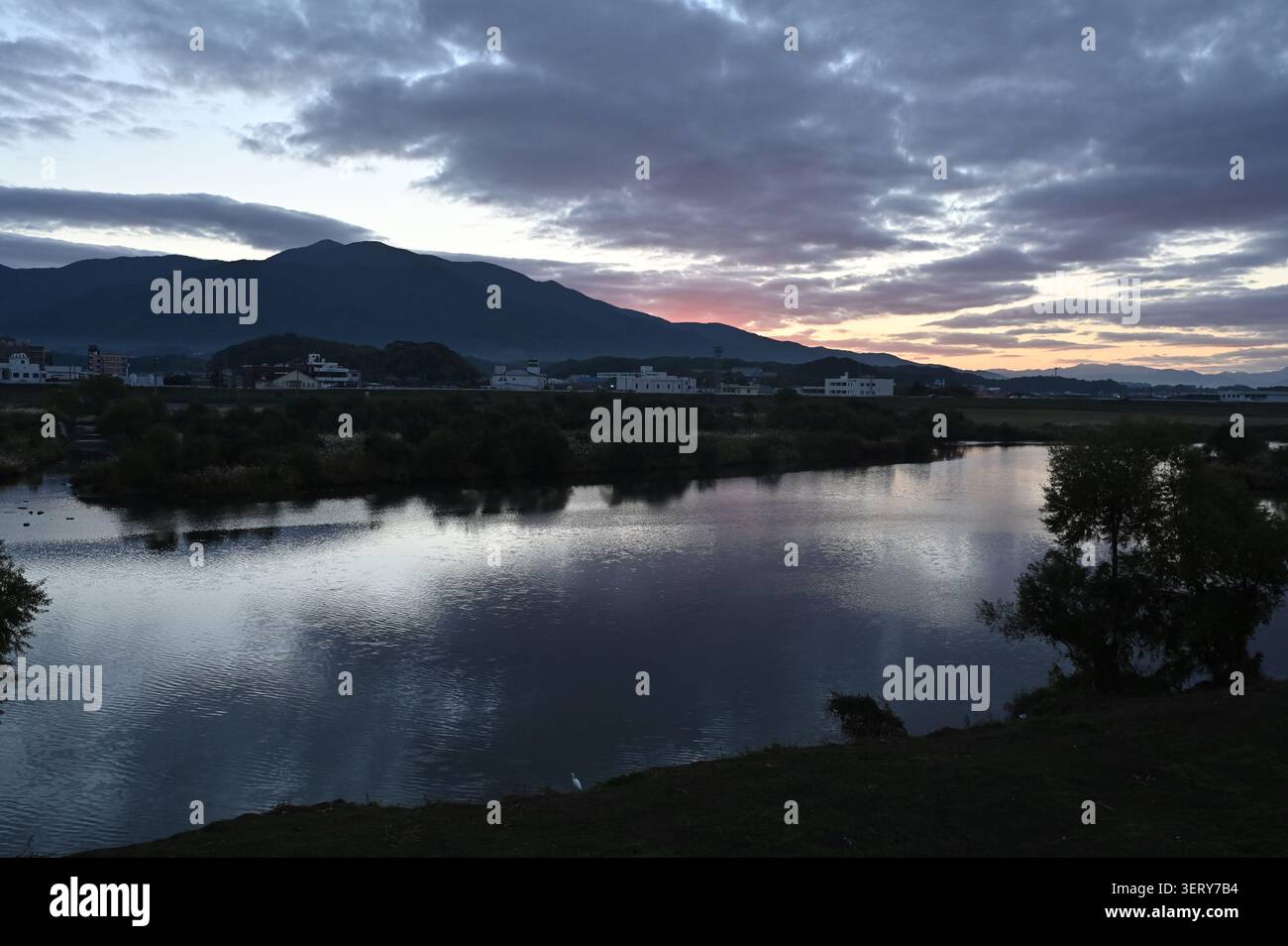 A picture shows Onga-gawa River in Nogata City, Fukuoka Prefecture on ...