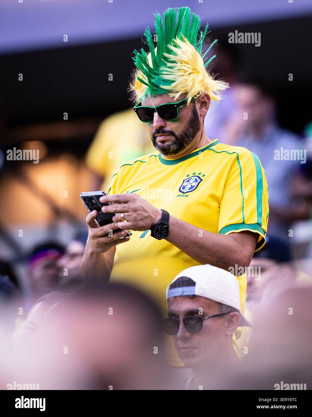 PHILADELPHIA, PA - JUNE 19: Fans of Brazil cheer their team prior to ...