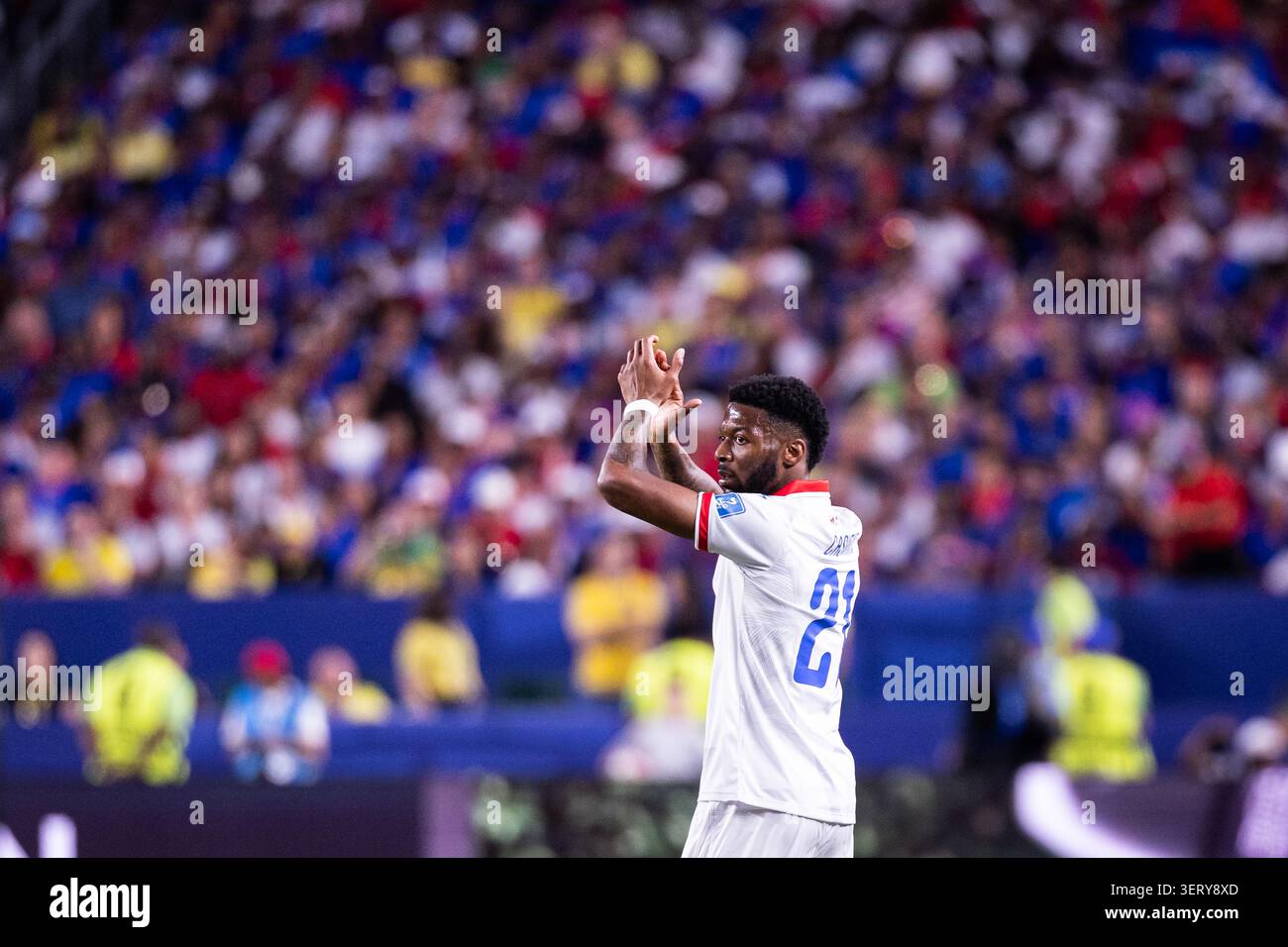 PHILADELPHIA, PA - JUNE 19: Josué Casimir reacts during the FIFA World ...