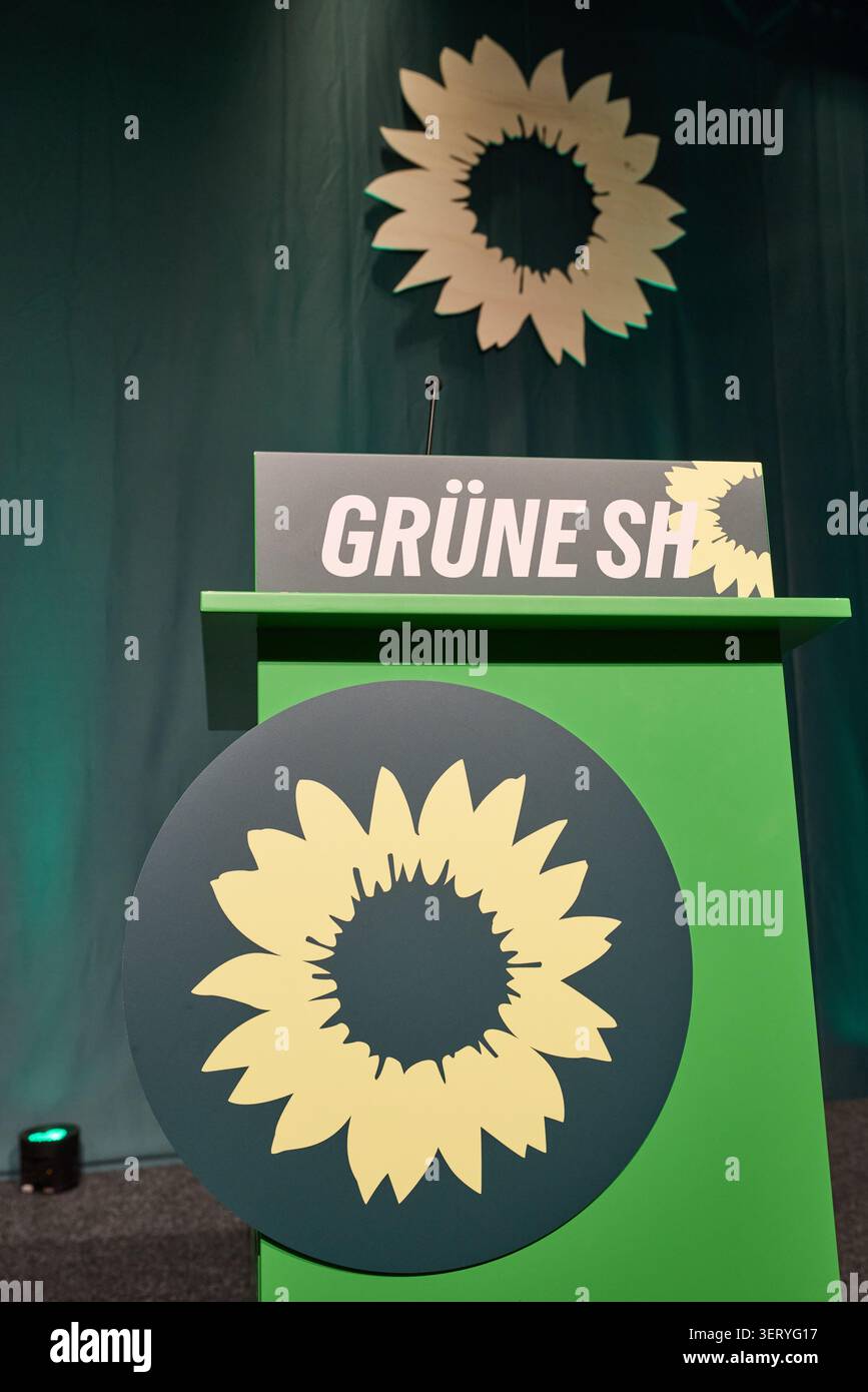 20 June 2026, Schleswig-Holstein, Neumünster: "Grüne SH" is written on ...