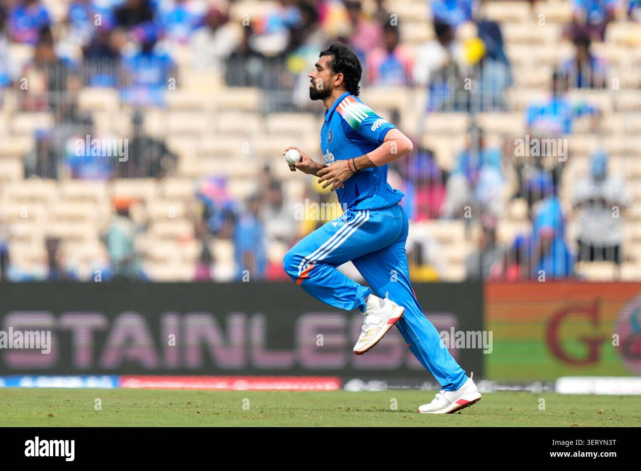 India's Prince Yadav bowls a delivery during the third ODI cricket ...