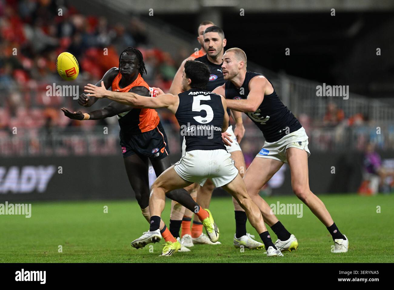 Leek Aleer of the Swans during the AFL Round 15 match between the ...