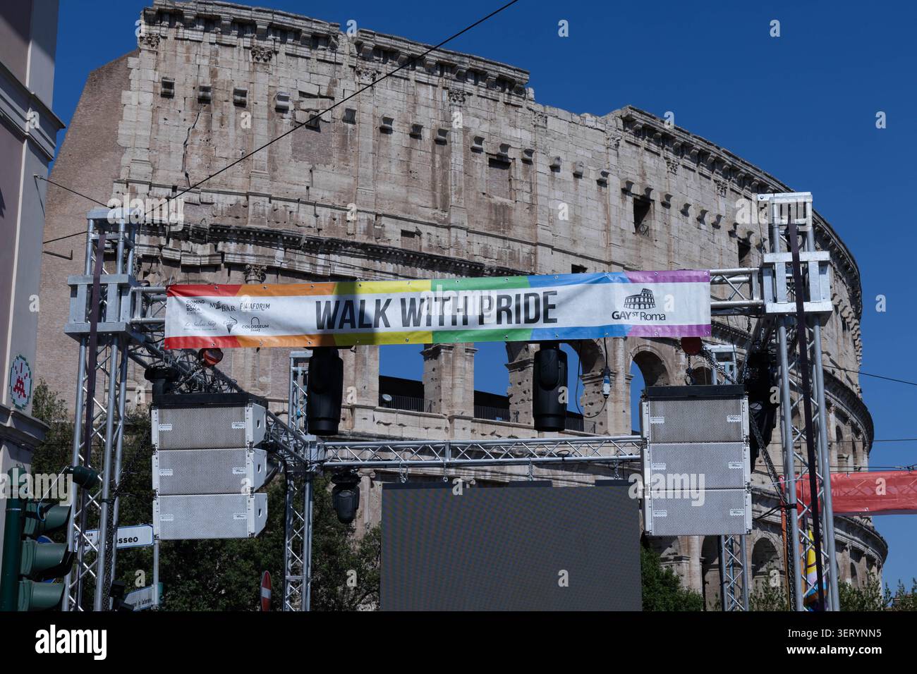 IPA85874648 - Gay Street near the Colosseum in Rome ahead of Rome Pride ...