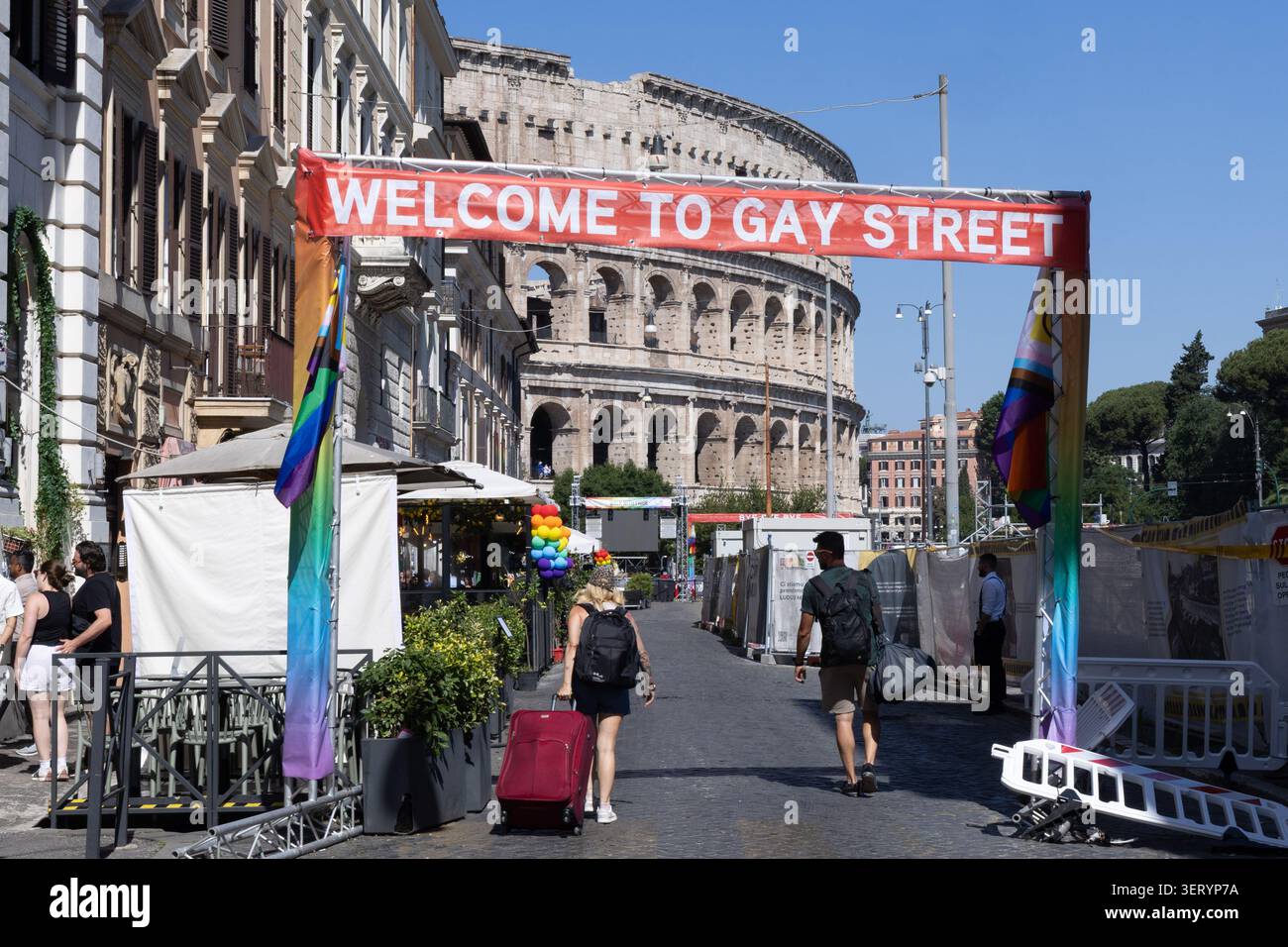 IPA85874681 - Gay Street near the Colosseum in Rome ahead of Rome Pride ...