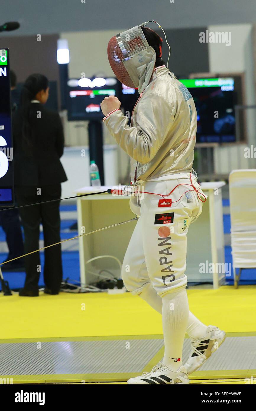 Mao Kokubo of Japan during Oh Sanguk of South Korea vs. Mao Kokubo of ...
