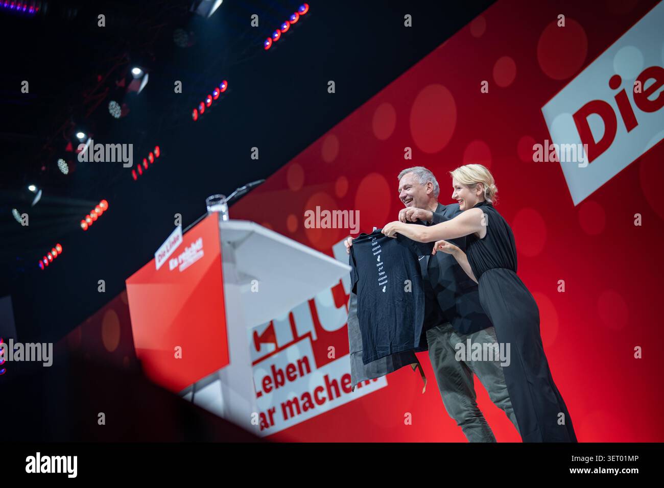 The party chairwoman Ines Schwerdtner bids farewell to her previous co ...