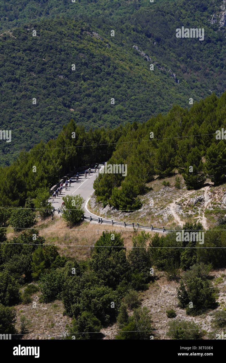 The race during Stage 7 of the Giro Next Gen 2026, from Sulmona to ...