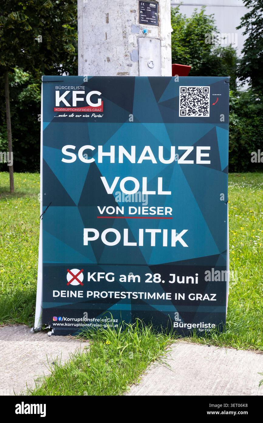 KFG Wahlplakat "Schnauze voll von dieser Politik" anlässlich der ...